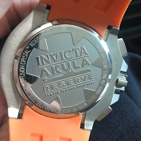 Invicta | Accessories | Orange Invicta Akula Reserve Watch W Rubber ...